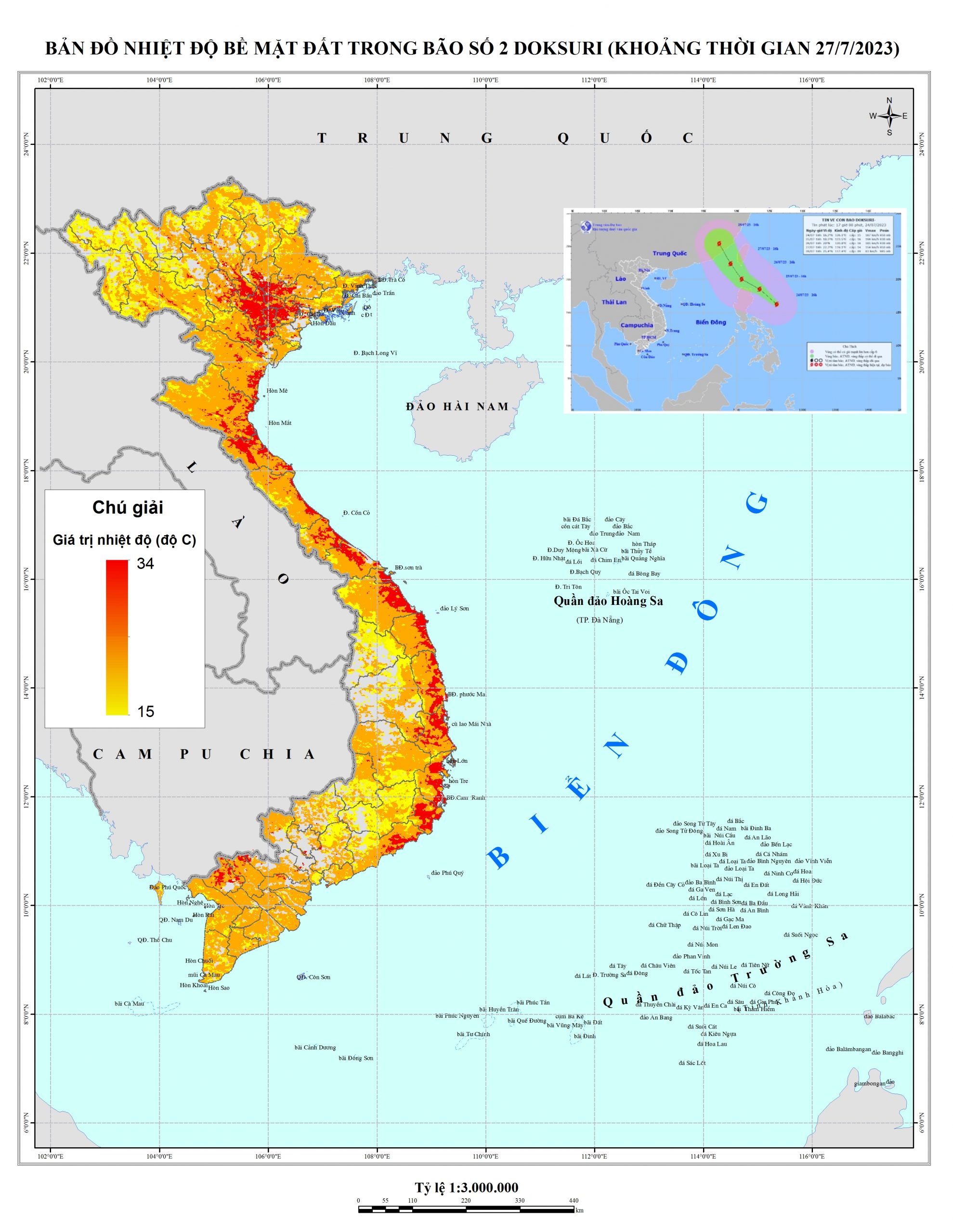 Bản đồ diễn biến cho trường nhiệt độ bề mặt mặt đất trong giám sát bão, áp thấp nhiệt đới và các ...